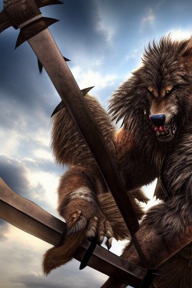 Werewolf fending off attack - AI Generated Artwork - NightCafe Creator