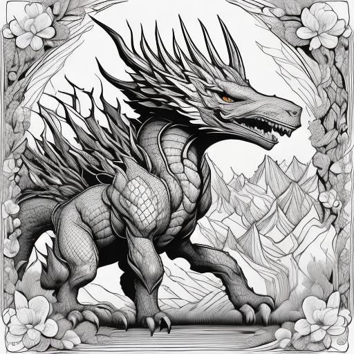 Epic detailed Dragon sketch - AI Generated Artwork - NightCafe Creator