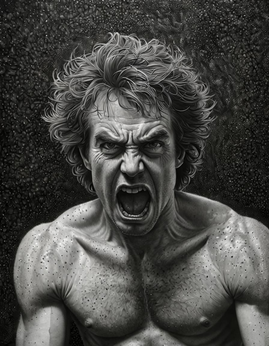Angry Superhero Revealed in Mysterious Charcoal Dr... - AI Art