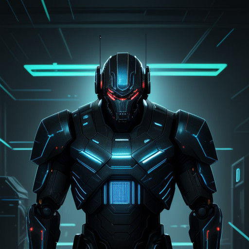 Fathom AI Army - Cyberpunk Robot Soldier in Gritty Neon-Lit ...