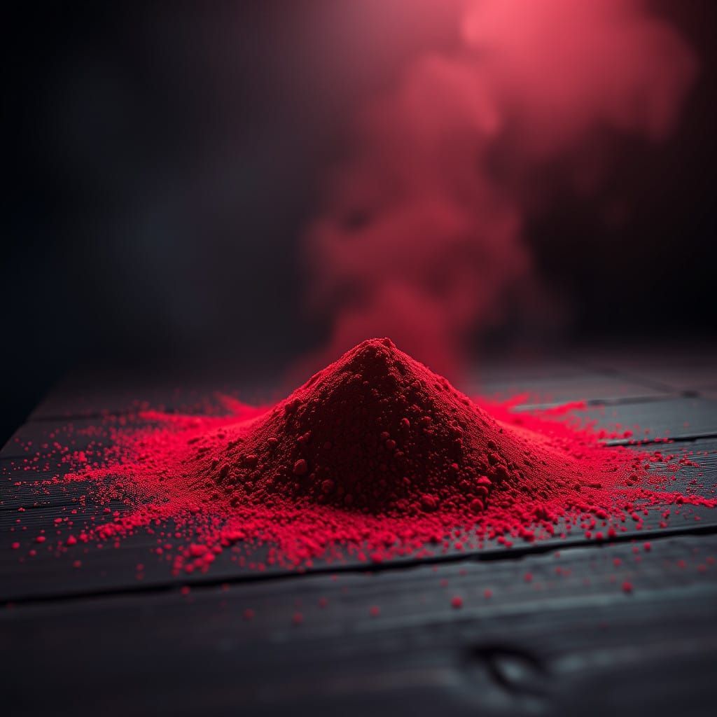 Small heap of redstone powder on table