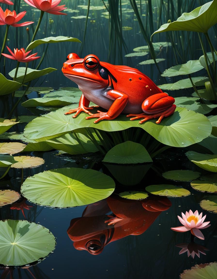 Red frog - AI Generated Artwork - NightCafe Creator