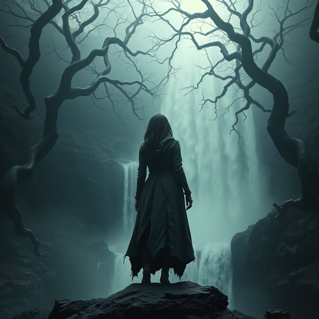 Waterfall horror - Eerie Waterfall Scene in Biomechanical St...