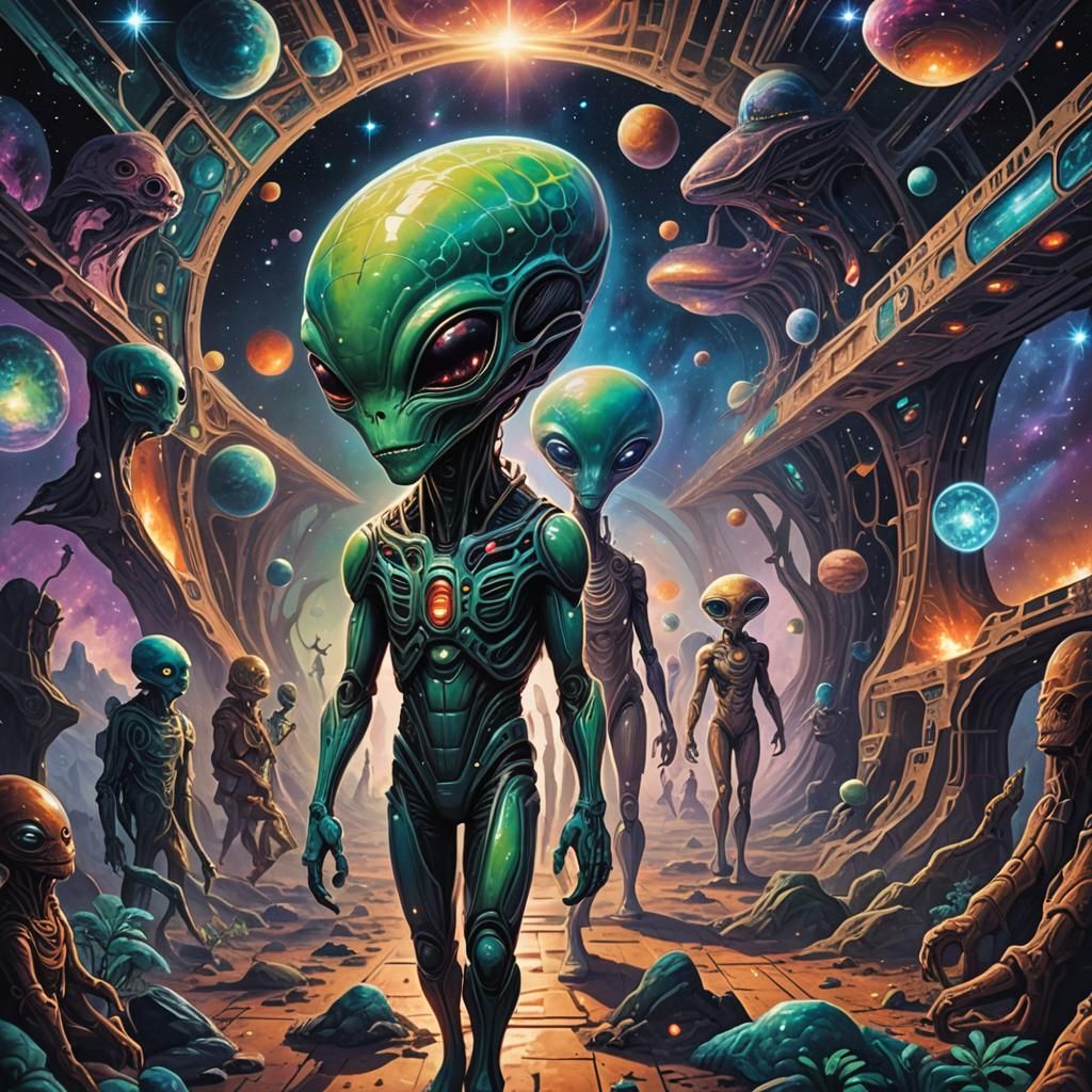 Extradimensional Alien Encounter - AI Generated Artwork - NightCafe Creator