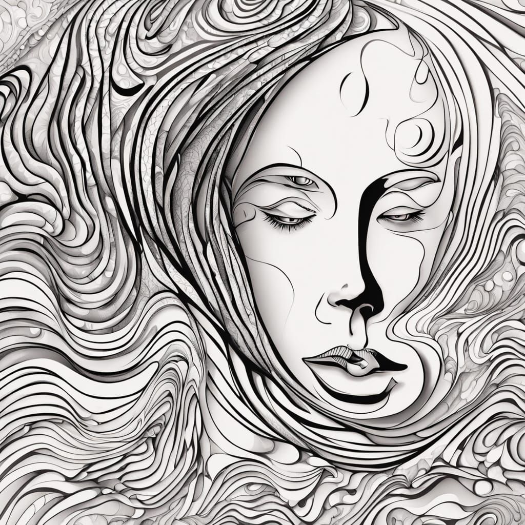 masterpiece, An abstract minimalistic Single uninterrupted line drawing ...