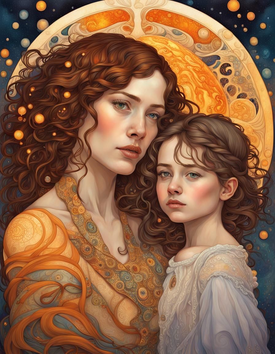 Mother and daughter - AI Generated Artwork - NightCafe Creator