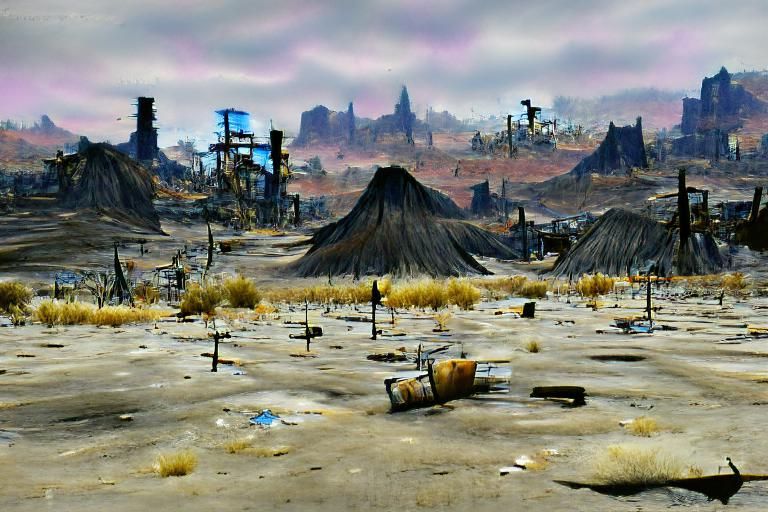 Desolate wasteland - AI Generated Artwork - NightCafe Creator