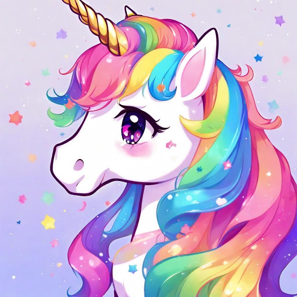 rainbow colors unicorn cute illustration - AI Generated Artwork ...