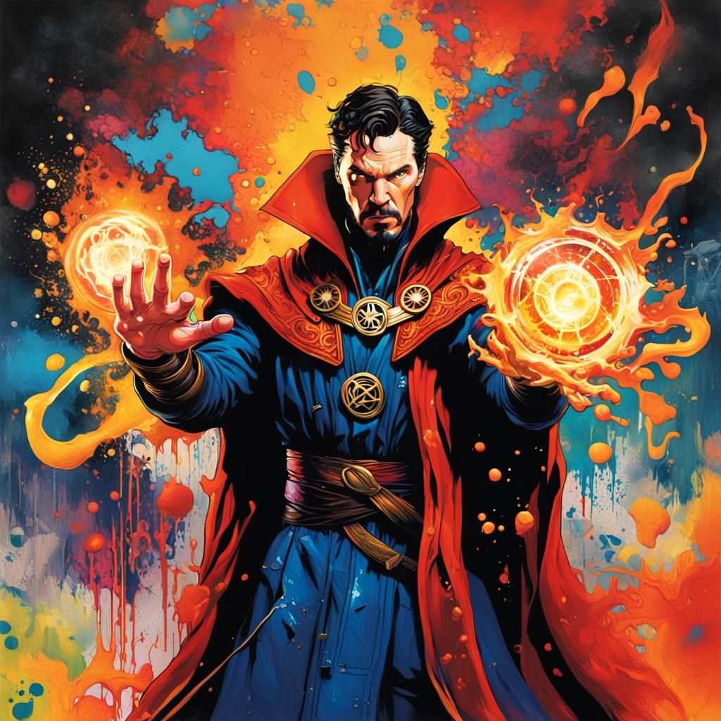 Marvel, Doctor Strange, fire - AI Generated Artwork - NightCafe Creator