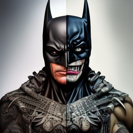 Insanely detailed portrait of “Two Face dressed as Batman” with ...