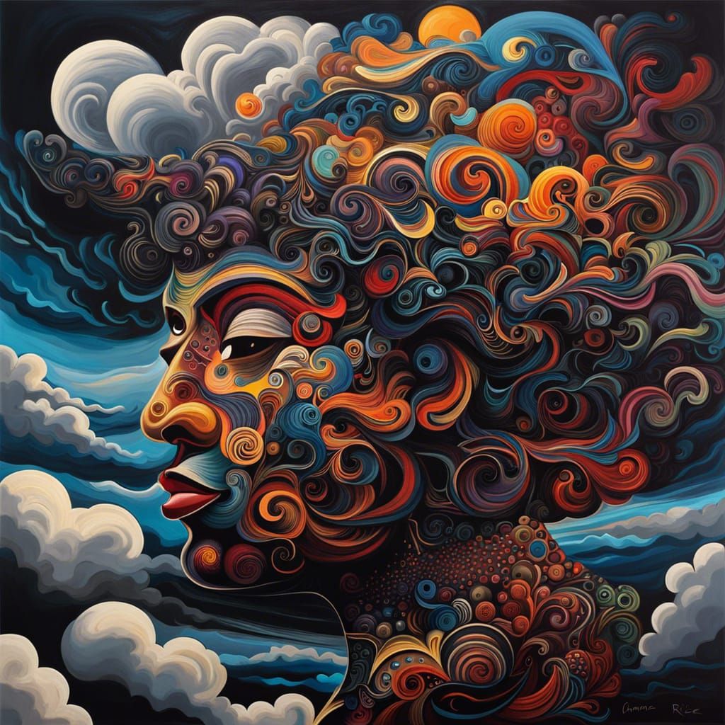 " Abstract Thick dark Clouds By Qamar Riaz " - AI Generated Artwork ...