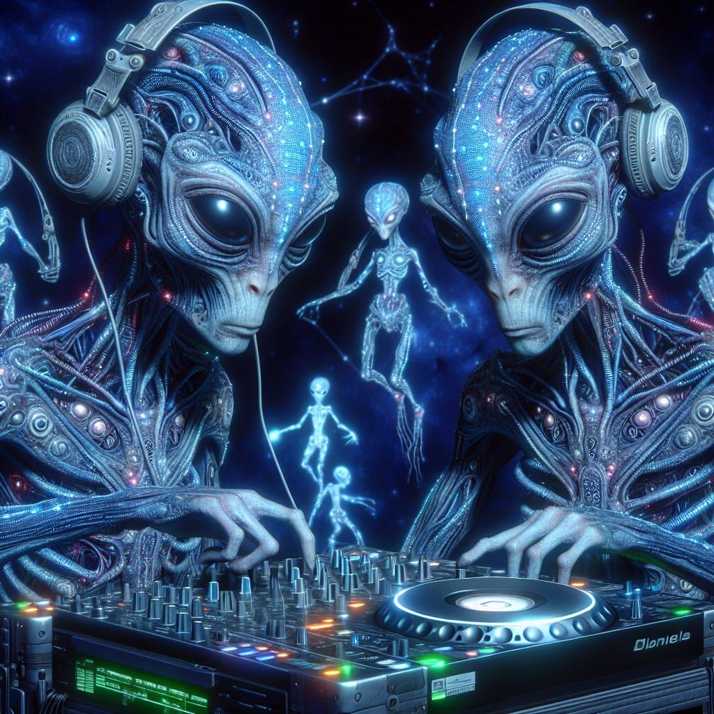 Alien dj's - AI Generated Artwork - NightCafe Creator