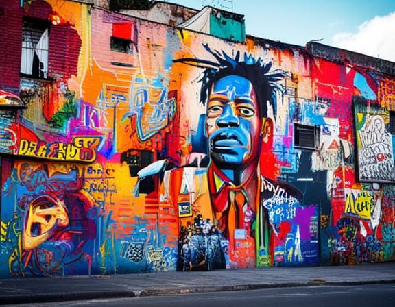 abstract art cinematic dramatic colorful pop art Basquiat street art ...