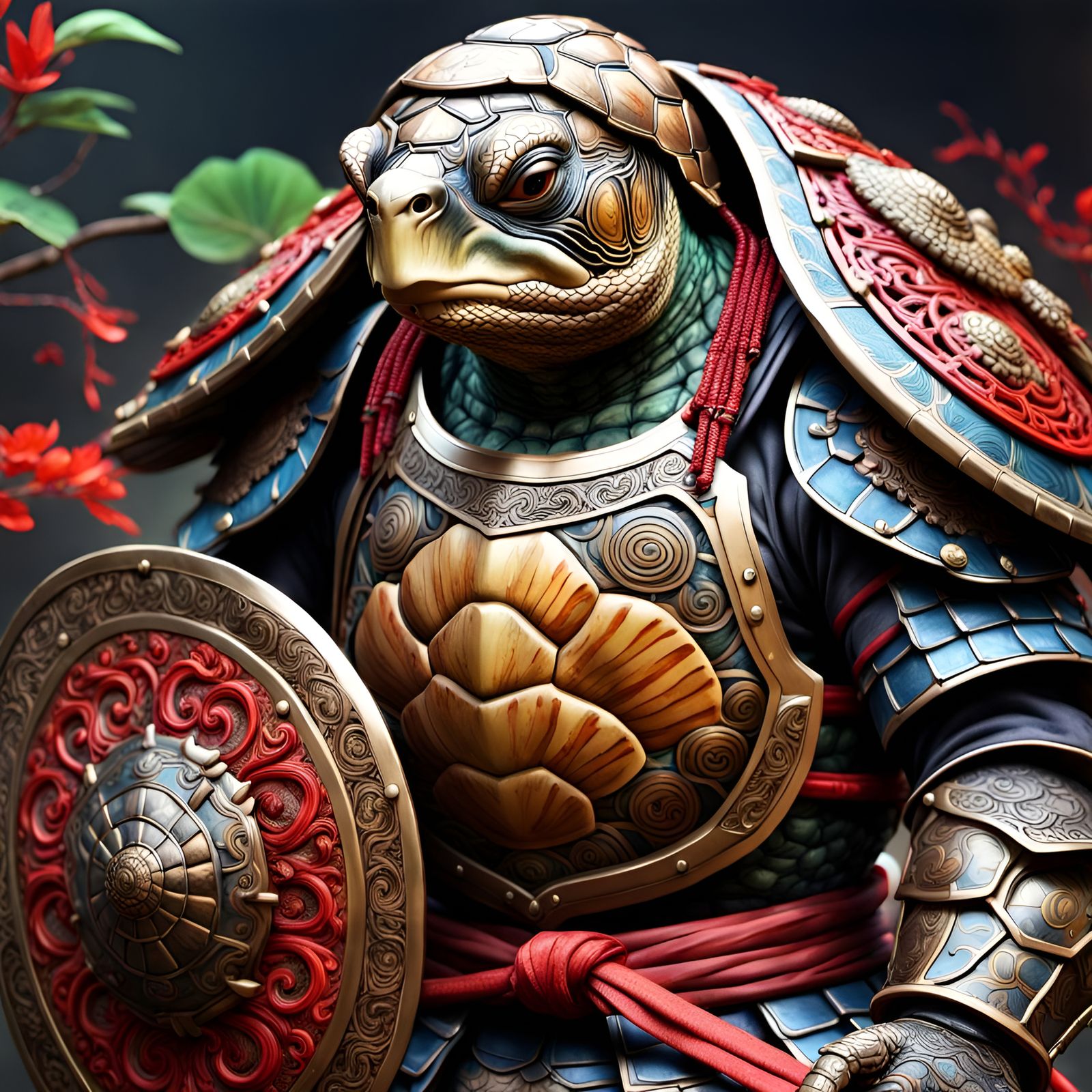 Fierce Turtle Samurai - AI Generated Artwork - NightCafe Creator