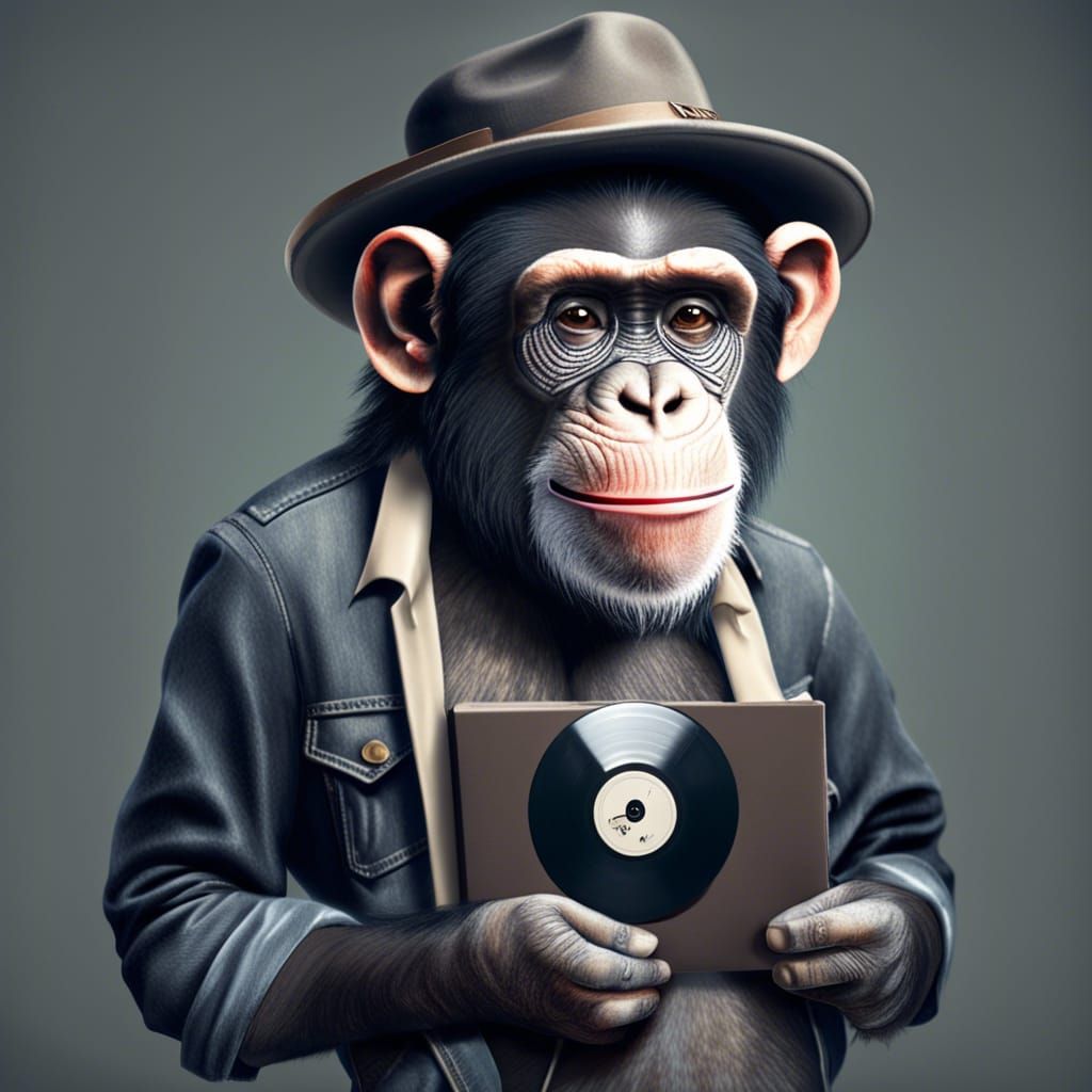 Hipster chimpanzee - AI Generated Artwork - NightCafe Creator
