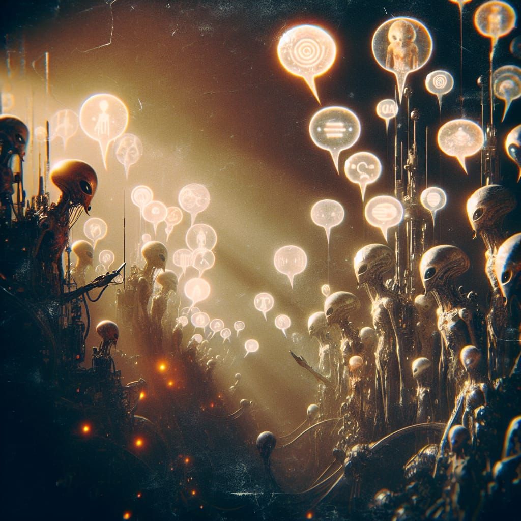 Alien chat room - AI Generated Artwork - NightCafe Creator