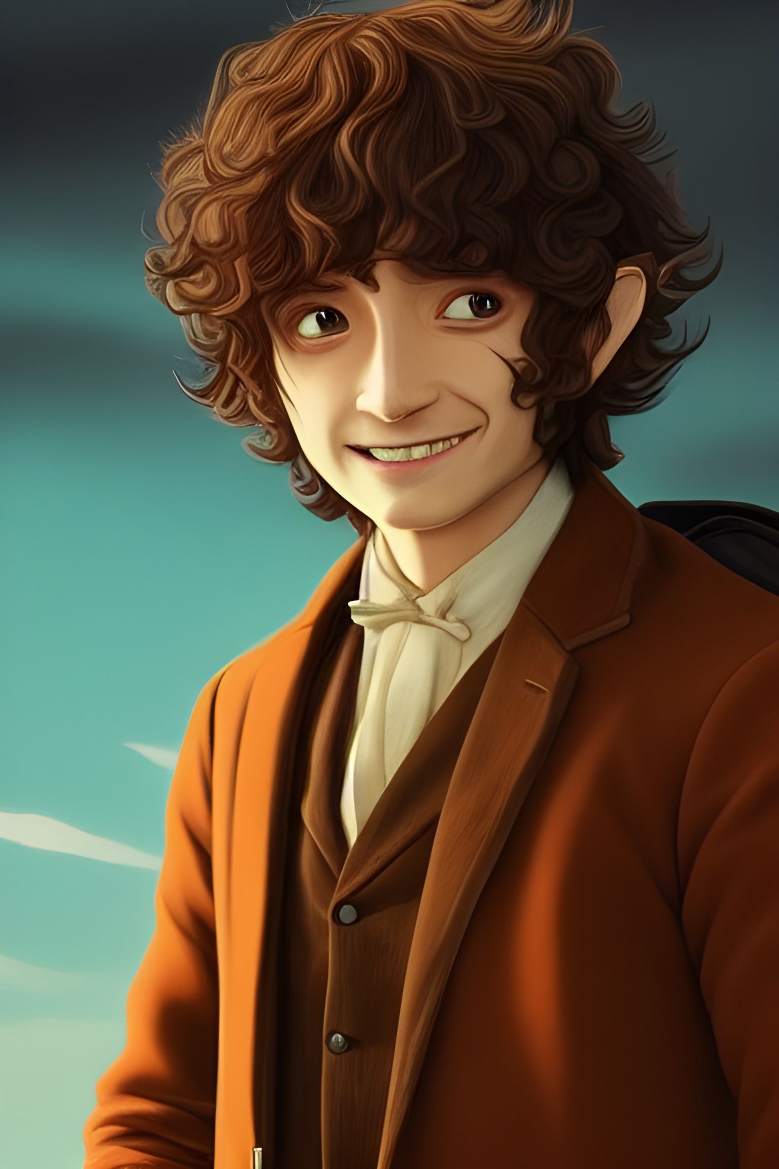 Anime joyful Hobbit Frodo Baggins - AI Generated Artwork - NightCafe ...