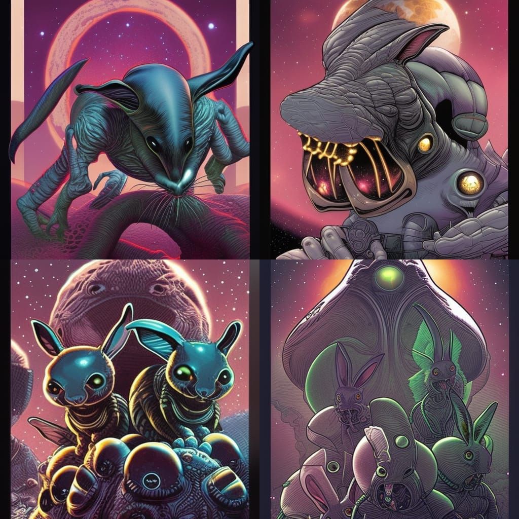 killer alien rabbits from Outerspace - AI Generated Artwork - NightCafe ...