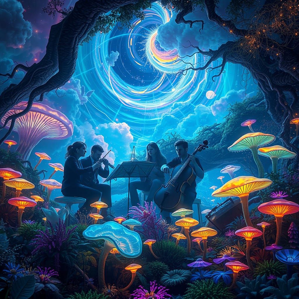 Ethereal Symphony in Harmony with Nature and Cosmo... - AI Art