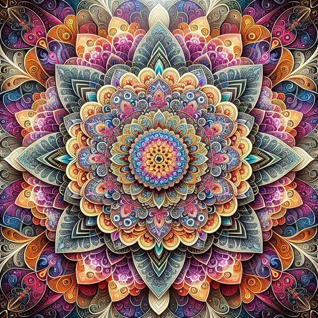 A creation combining mandalas, fractals, and tessellations - AI ...