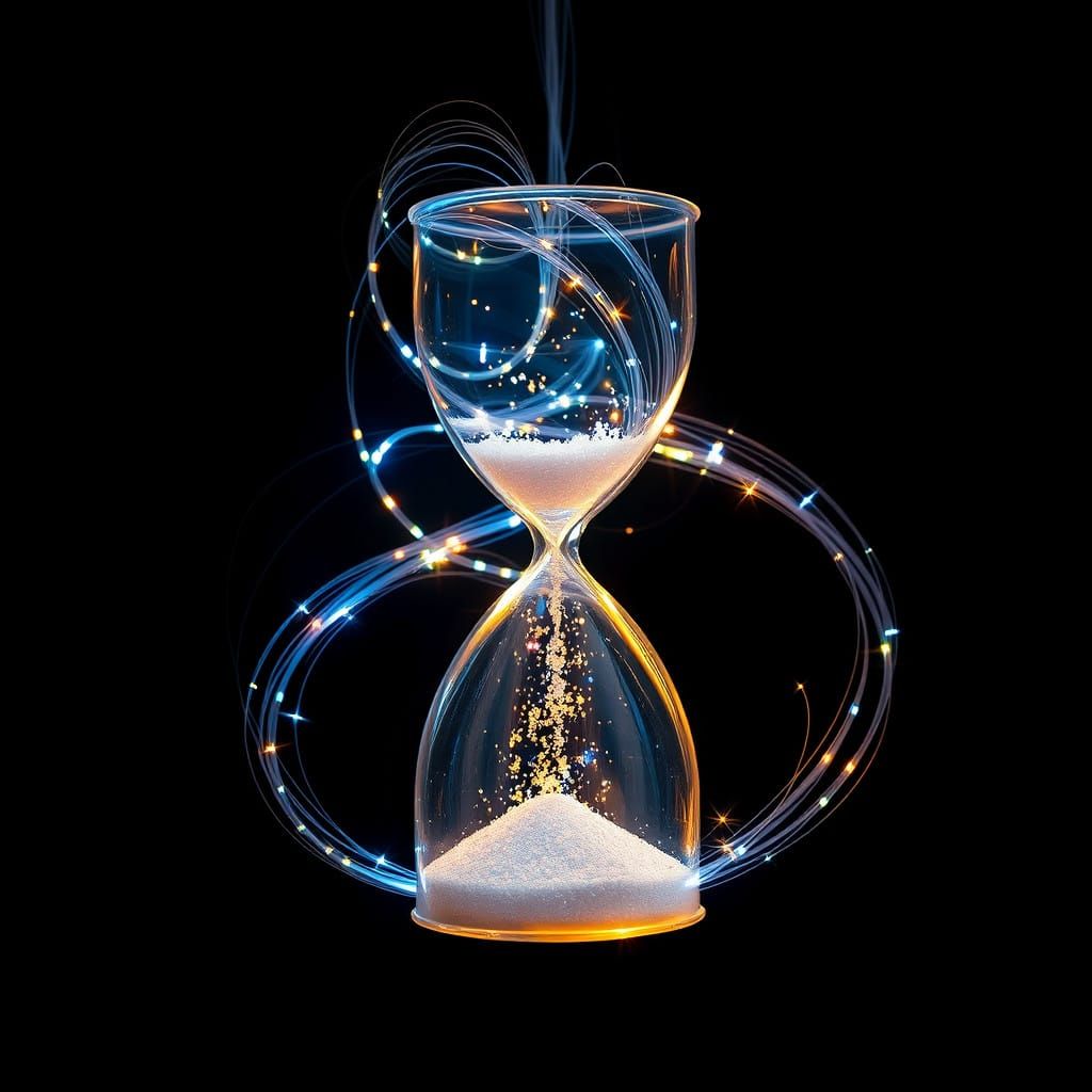 An ethereal hourglass - Ethereal Hourglass in Neon-Lit Beau...