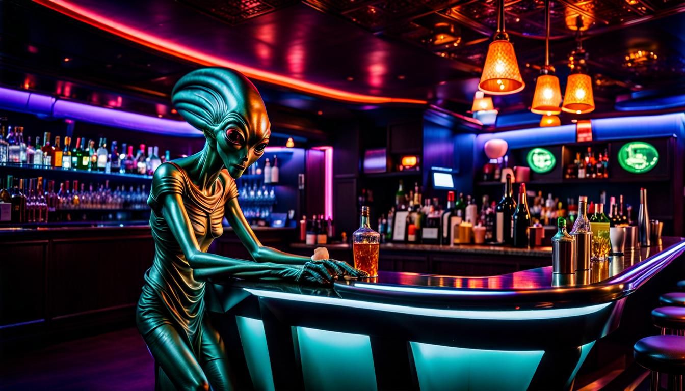 Alien hotel bar - AI Generated Artwork - NightCafe Creator