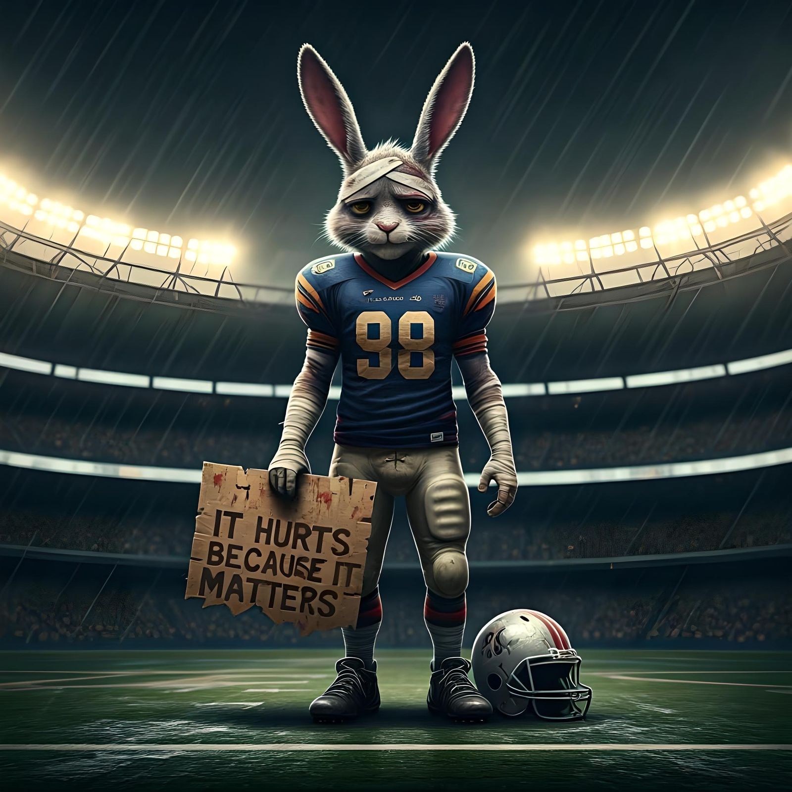 "IT HURTS BECAUSE IT MATTERS" - AI Generated Artwork - NightCafe Creator