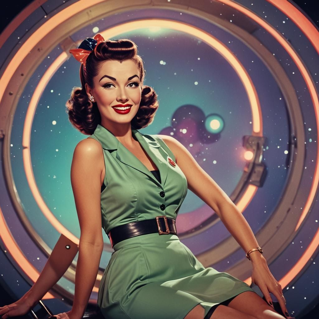 1950s Atomic Space Age Pin Up Ai Generated Artwork Nightcafe Creator