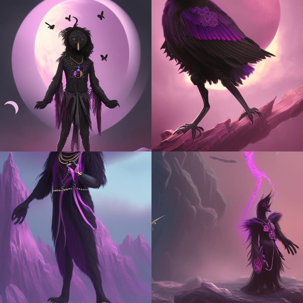 humanoid moon crow - AI Generated Artwork - NightCafe Creator
