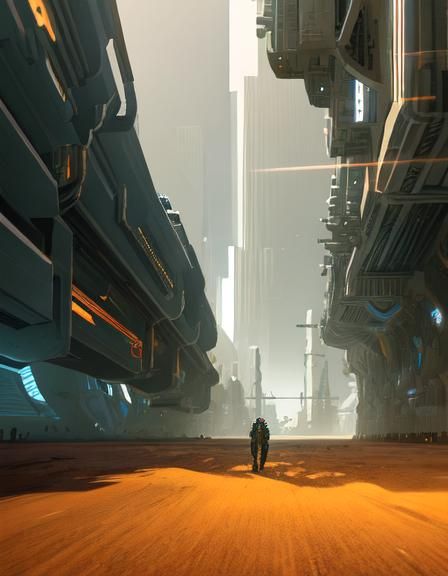 intricate mech details, ground level shot, 8K resolution, Cinema 4D ...