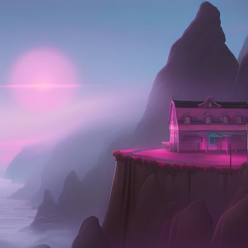 House on cliff - AI Generated Artwork - NightCafe Creator