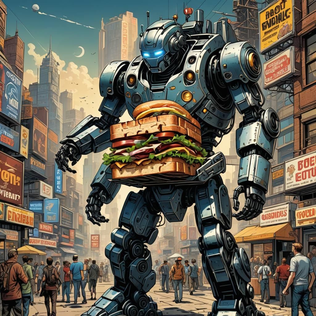 robot sandwich advertisement billboard on Venus Mark Brooks and Dan ...