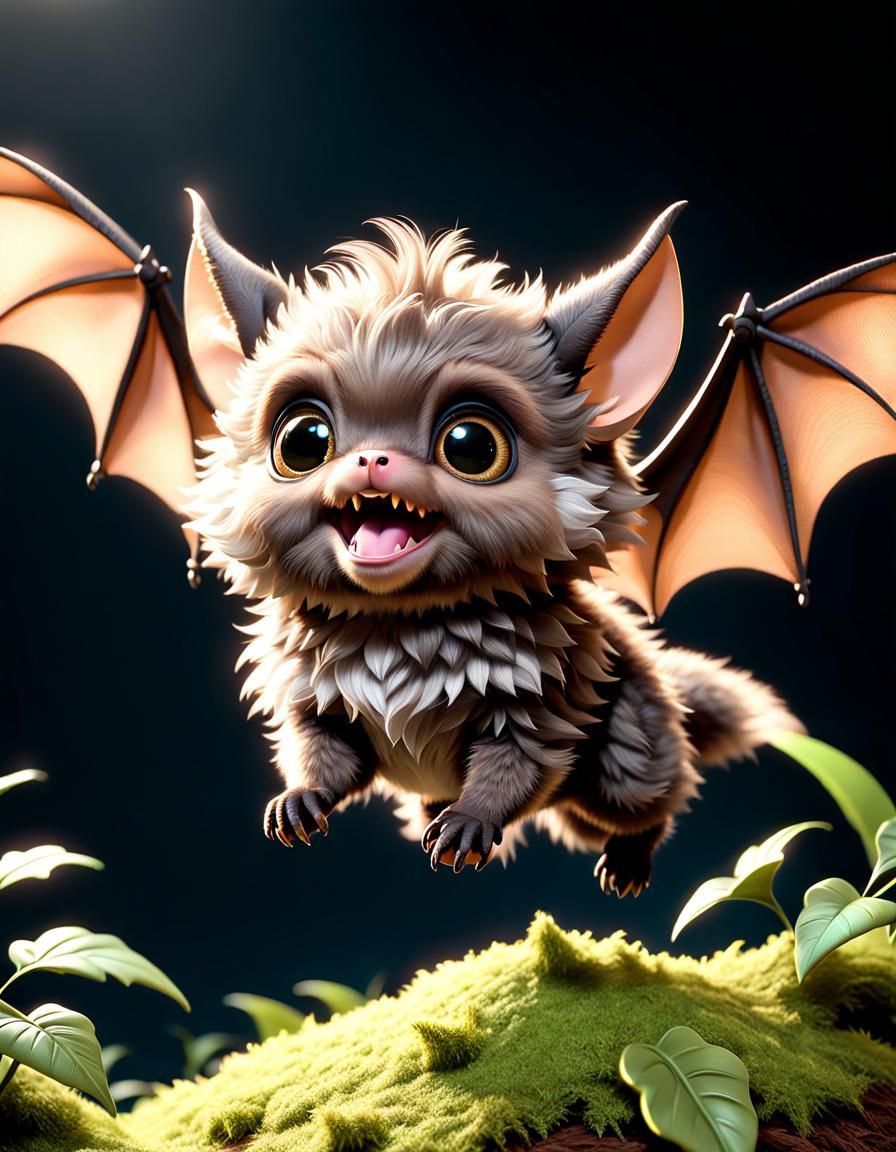 Brown Fluffy Bat - AI Generated Artwork - NightCafe Creator