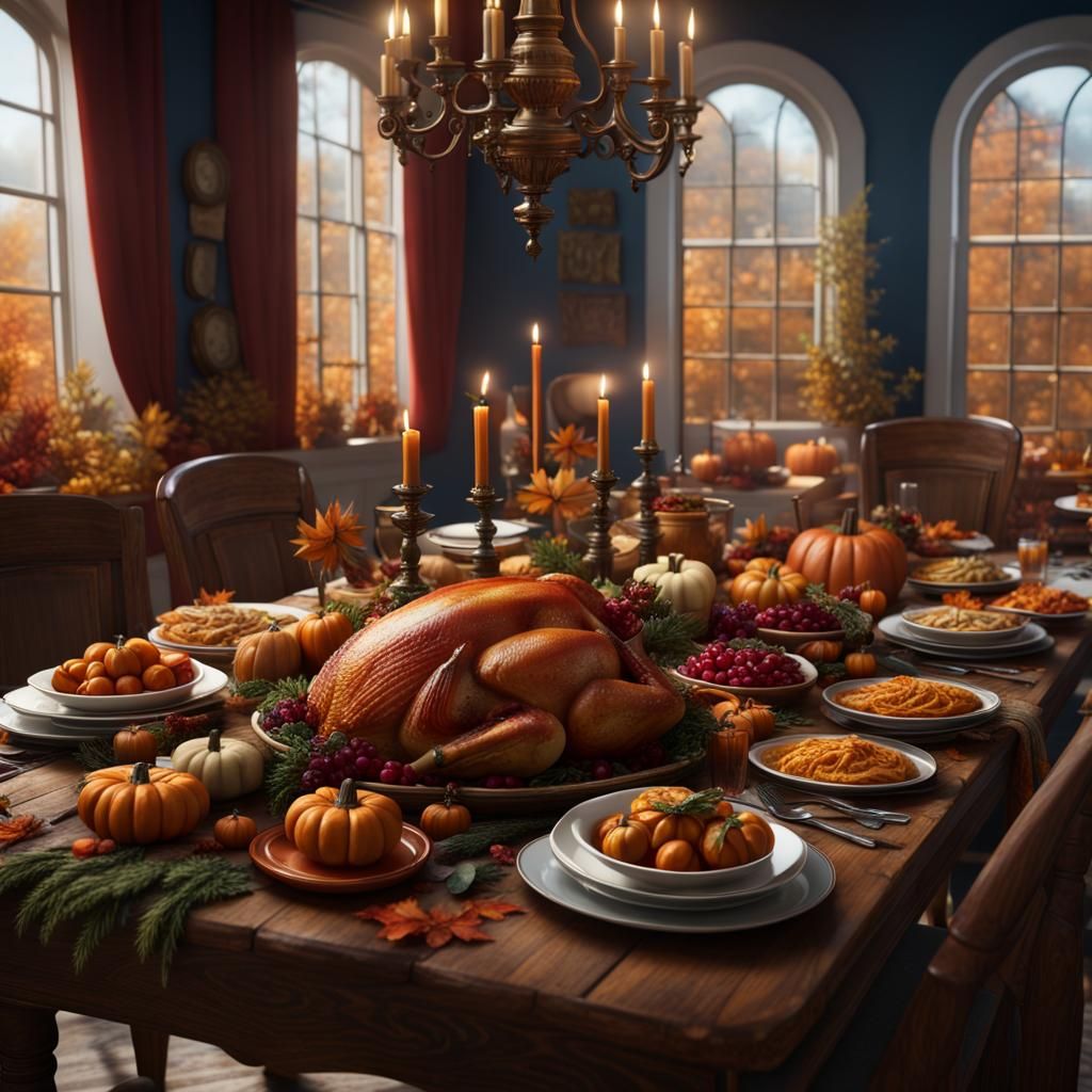 a beautiful perfect thanksgiving table spread with a lot of food and ...