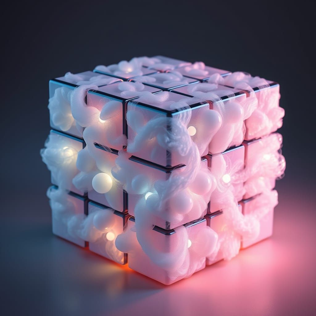Quantum Flux Rubik's Cube in Hyper-Realistic 3D - AI Art