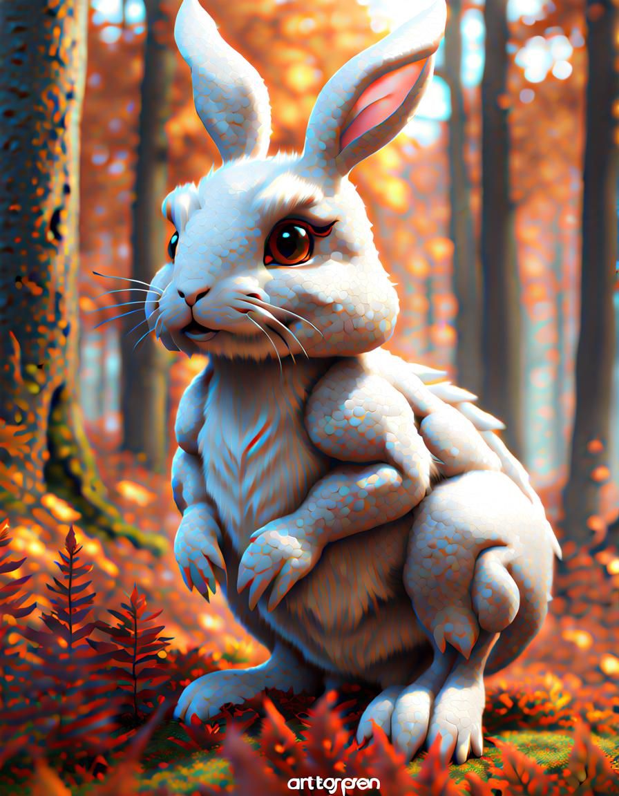 Bunny dragon hybrid - AI Generated Artwork - NightCafe Creator