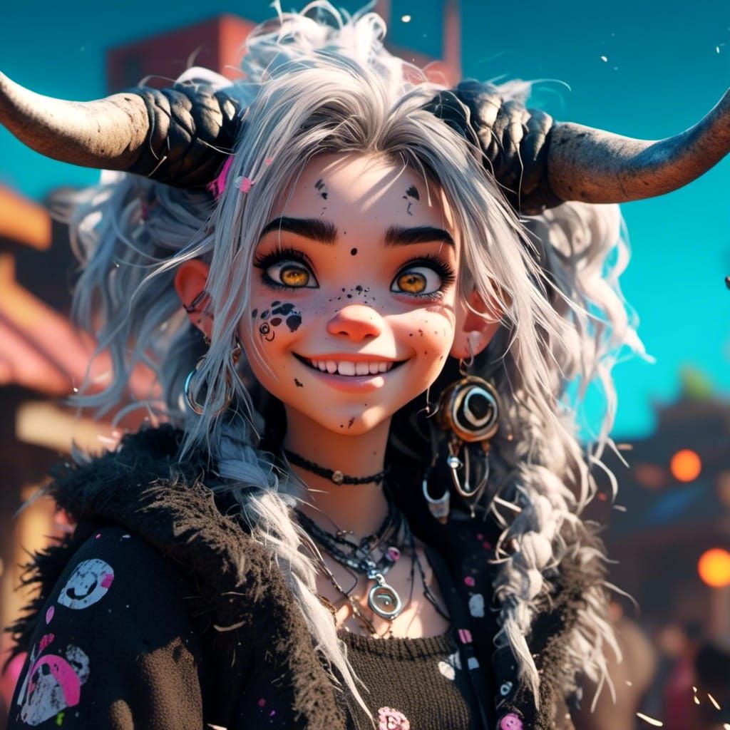 Naughty goat girl 3 🖤 - AI Generated Artwork - NightCafe Creator