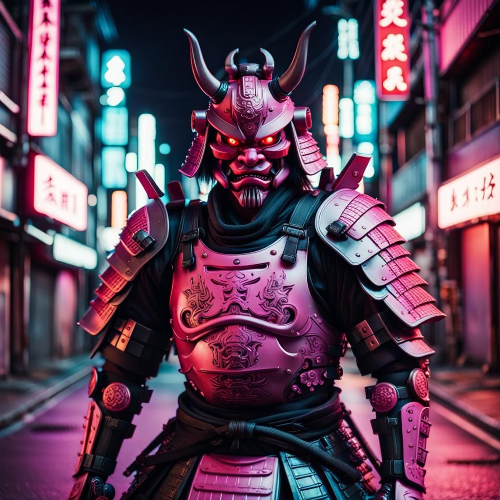 Neon Oni - AI Generated Artwork - NightCafe Creator