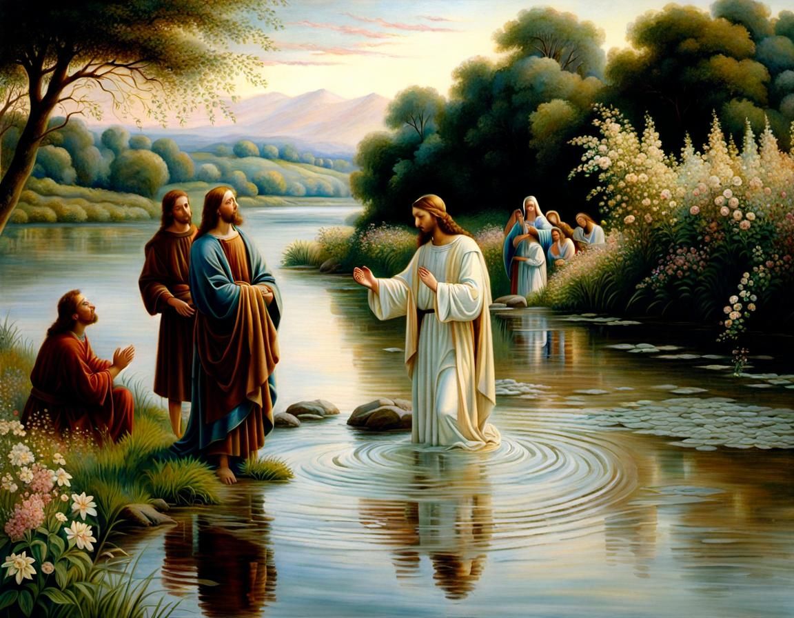 John Baptizing Jesus - AI Generated Artwork - NightCafe Creator