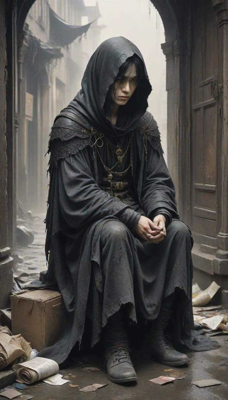 "Nagging Despair" - Nitram Rogue Obsidian Acid Itched Winged Goth ...