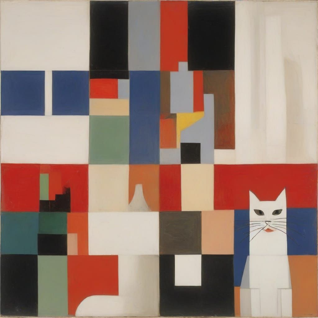 Cubic Feline and Aquatic Forms Inspired by Malevic... - AI Art
