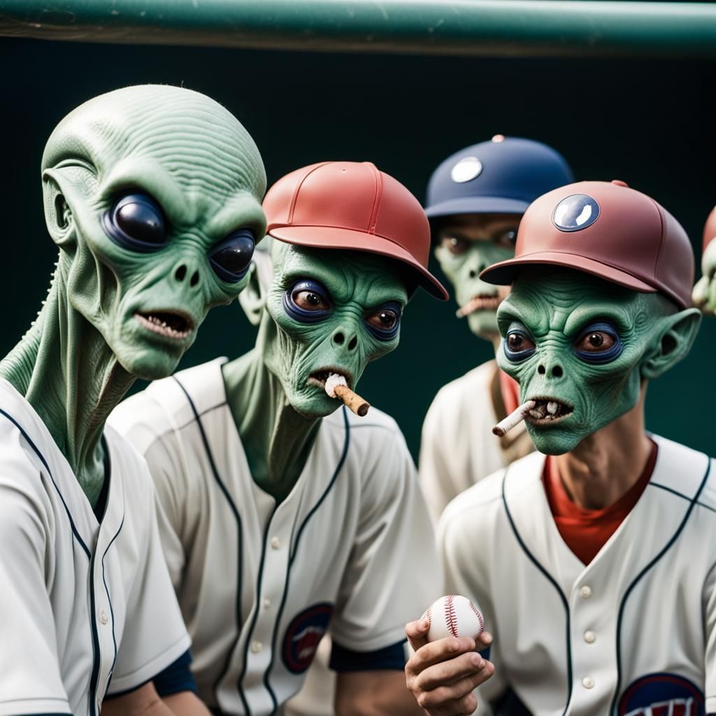 Smoking Baseball Players - AI Generated Artwork - NightCafe Creator