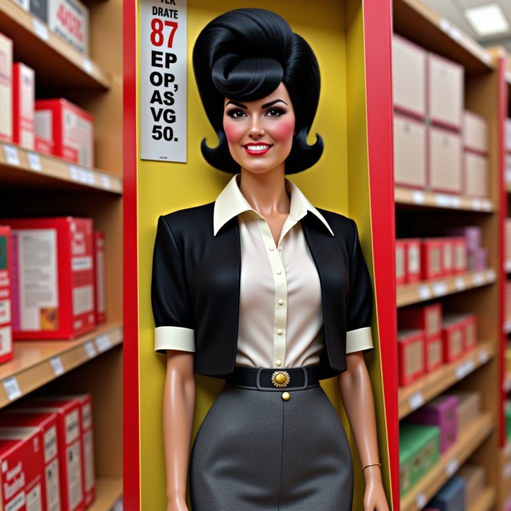 1962 Era Office Worker Doll - 1960s Office Worker Doll in Wi...