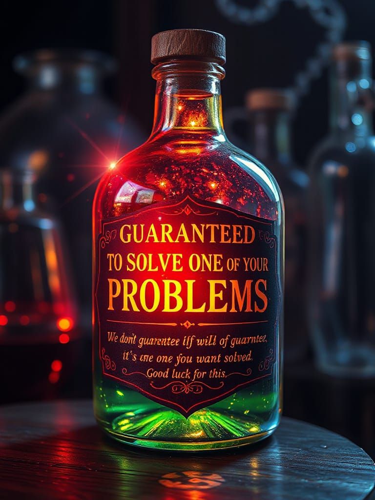 "Guaranteed to solve One of your problems. We don't guarantee it's the ...