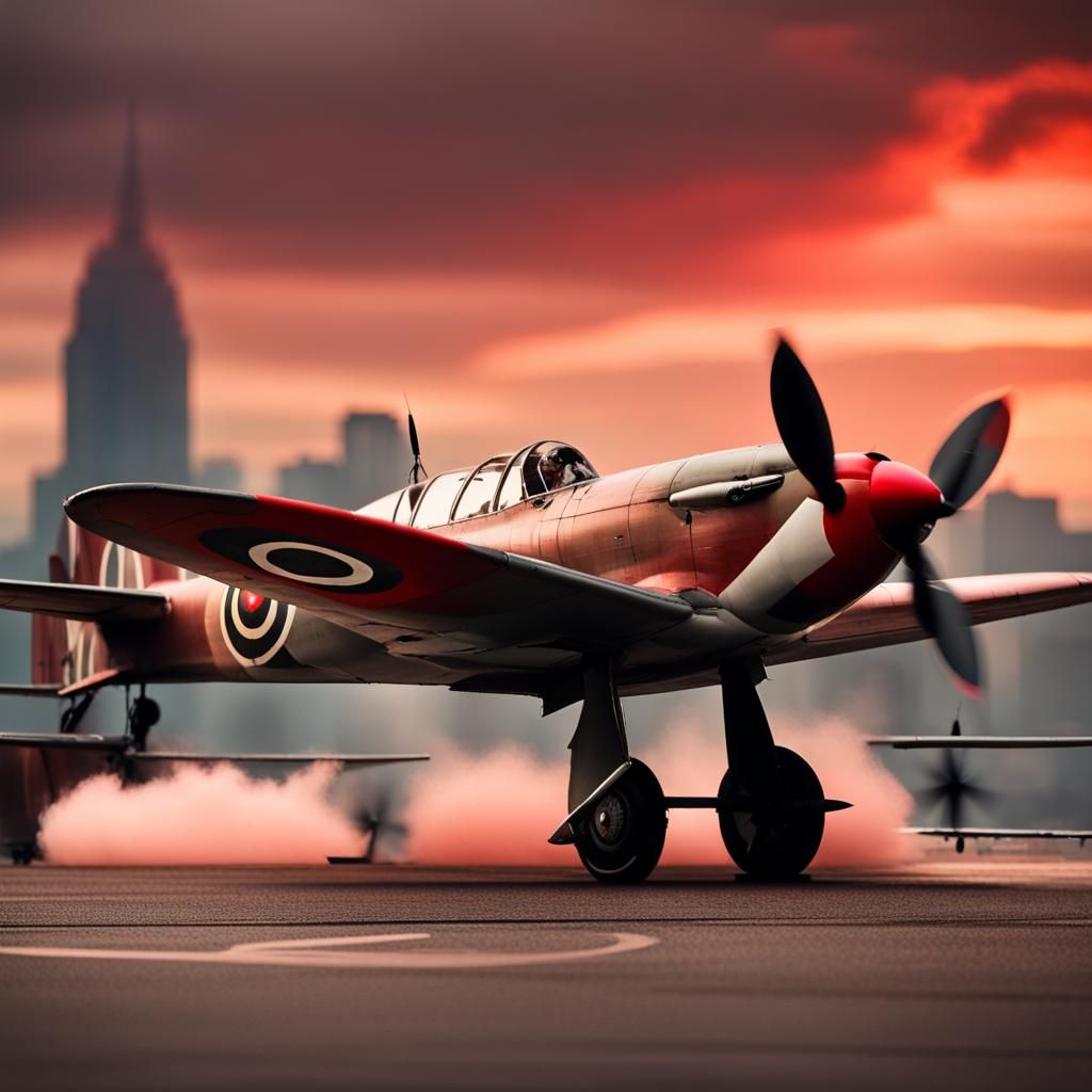 2 spitfire in the city - AI Generated Artwork - NightCafe Creator
