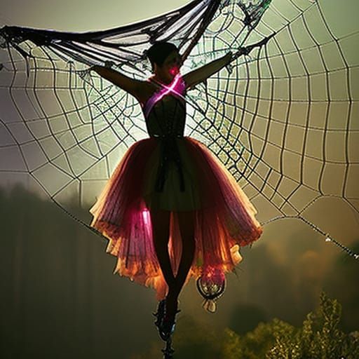 fairy in a spiders web. - AI Generated Artwork - NightCafe Creator