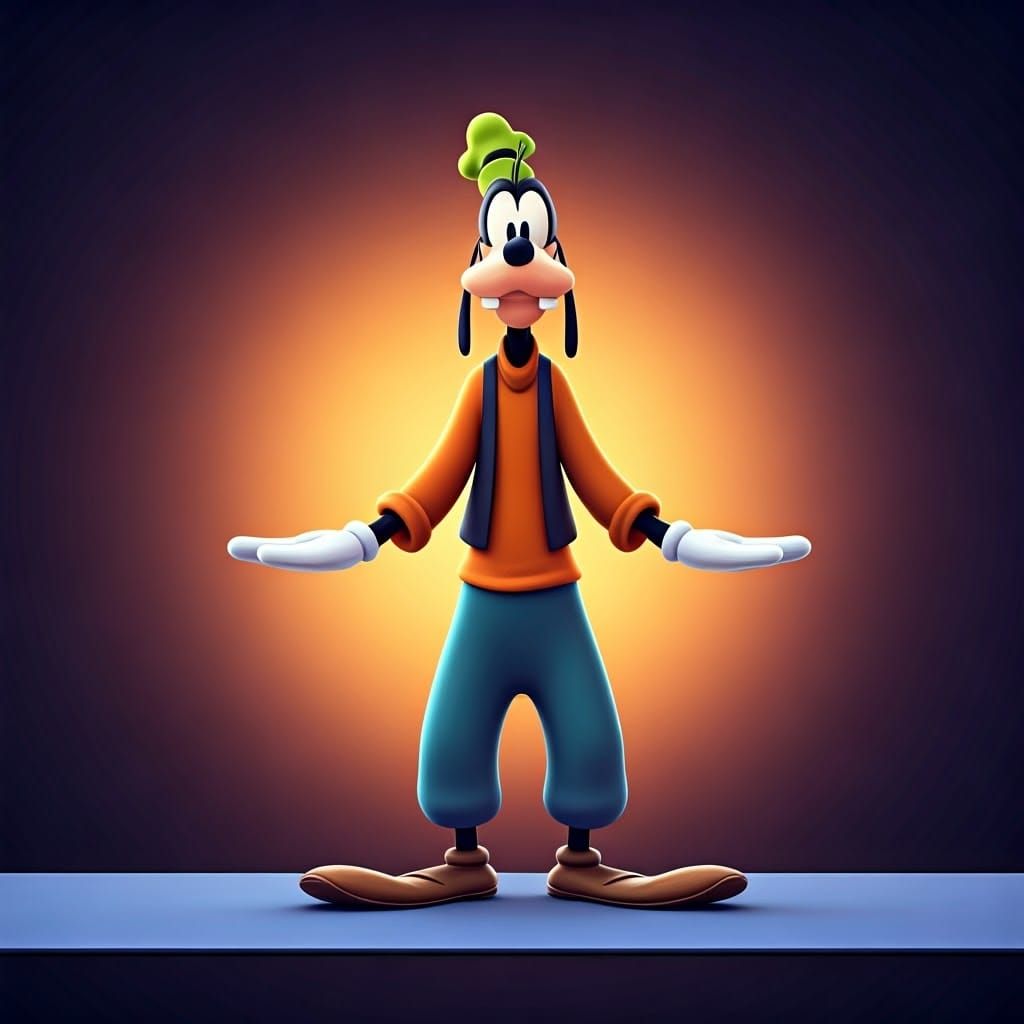Disney's Goofy as 3D Digital Yoga Instructor - AI Art
