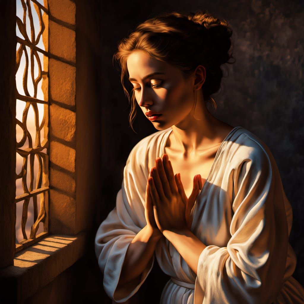 Young Christian Martyr in Baroque Roman Jail - AI Art