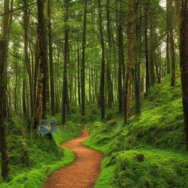 Forest path - AI Generated Artwork - NightCafe Creator
