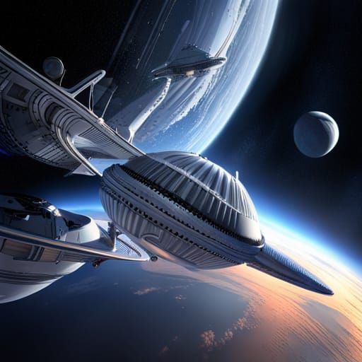 Alien deep space station, elongated architecture, spacecore, spikey architecture, - AI Generated ...